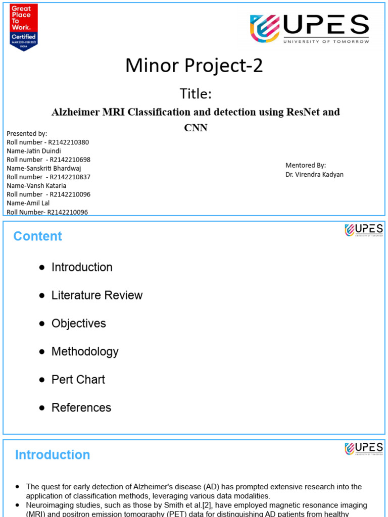 Minor Project-2: Title | PDF | Alzheimer's Disease | Machine Learning
