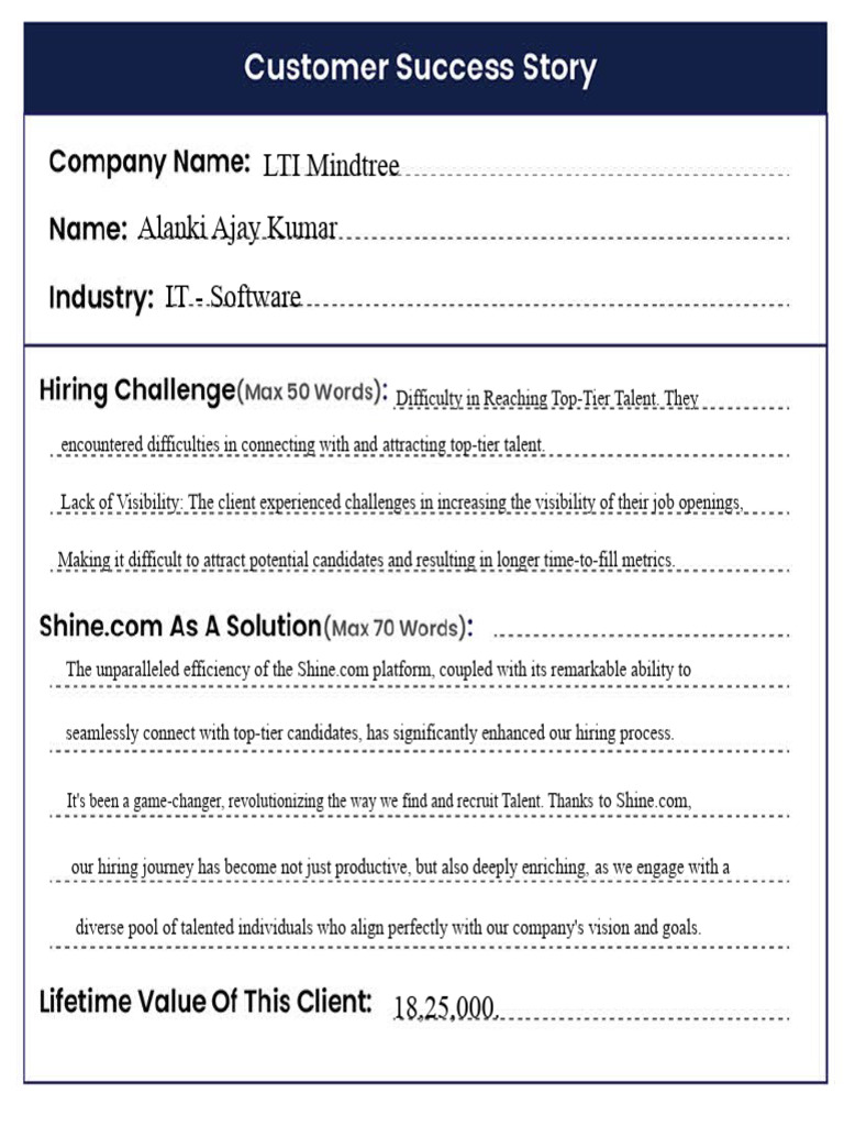 Customer Success Stories - LTI Mindtree | PDF