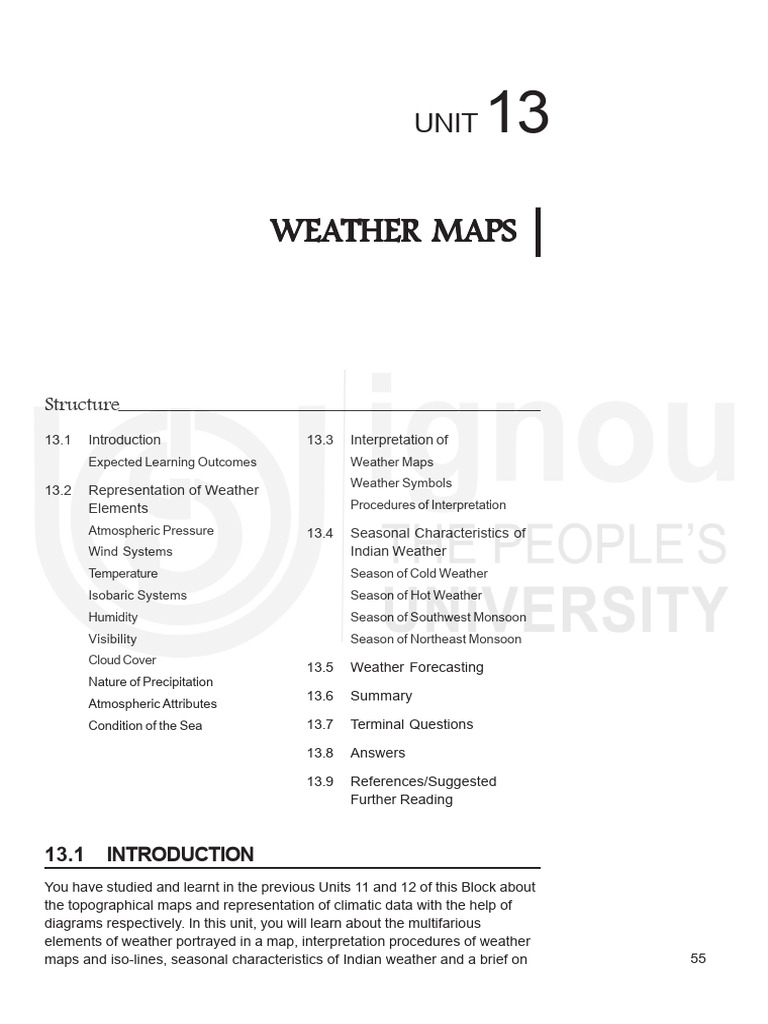 Unit-13 IGNOU Synoptic Meteorology | PDF | Weather | Humidity
