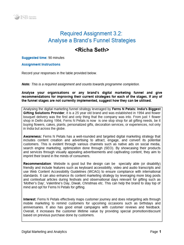 Richa Seth - ISB - DMA - W3 - Required Assignment 3.2 - Template | PDF ...