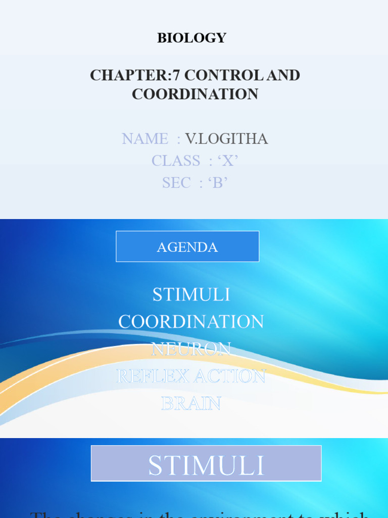 Control and Coordination in Biology | PDF