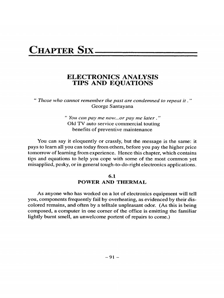 Chapter Six Electronics Analysis Tips and Eq 1998 The Design Analysis ... Chapter Six Electronics Analysis Tips and Eq 1998 The Design Analysis ...