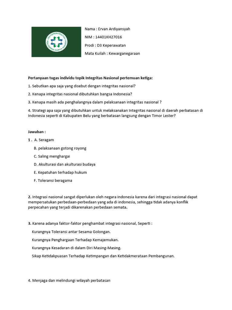 Tugas KWN Integrasi | PDF