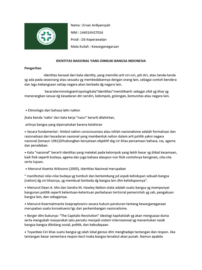 TUGAS KWN Identitas Nasional | PDF