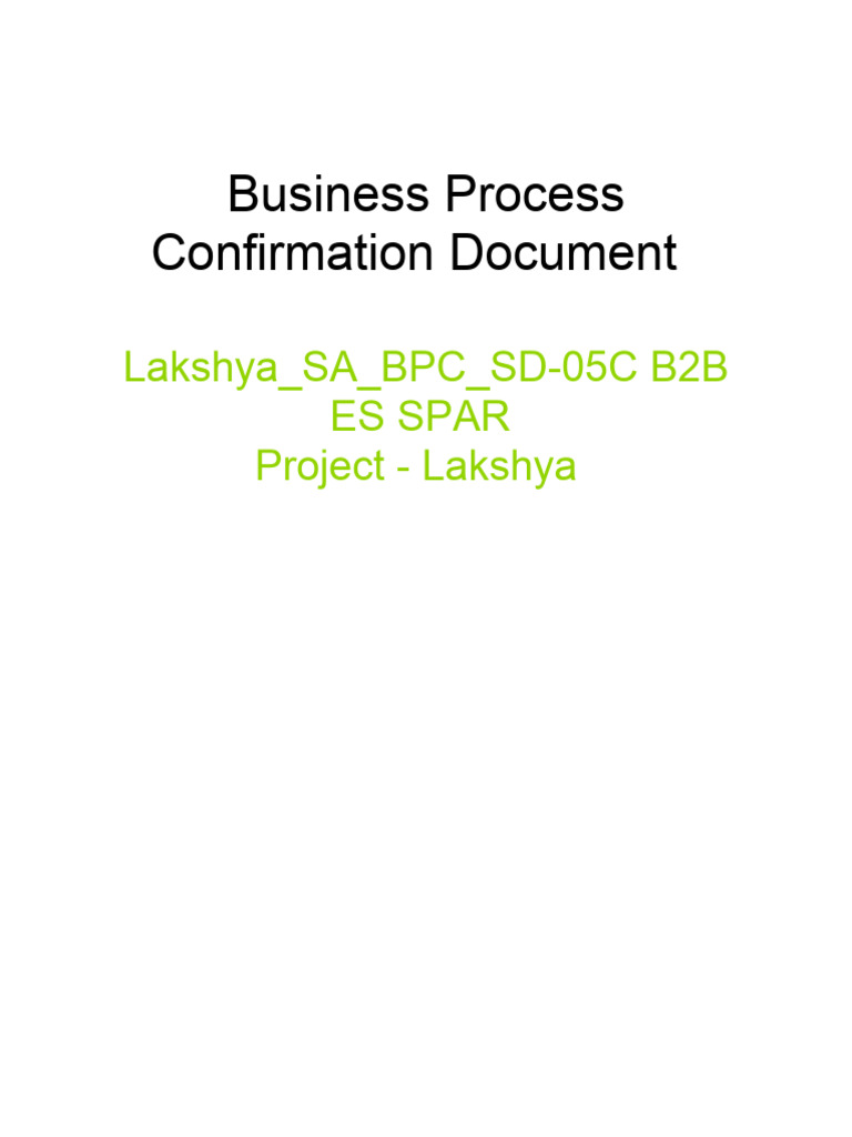 Business Process Confirmation Document | PDF | Value Added Tax | Invoice