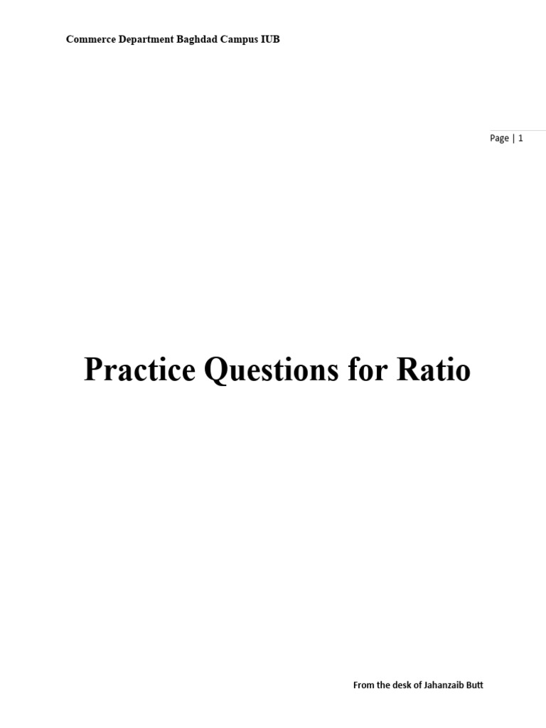 Ratios Questions A Level Topical Past Papers | PDF | Working Capital ...