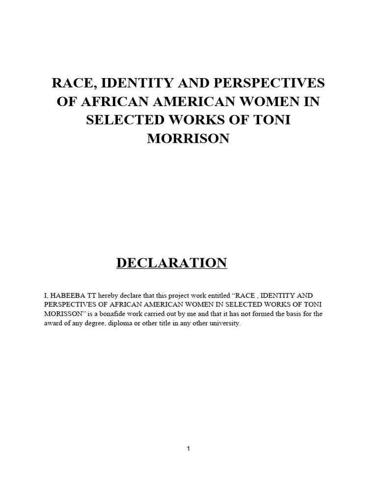 Race, Identity and Perspetives of African American Women In%2 | PDF ...