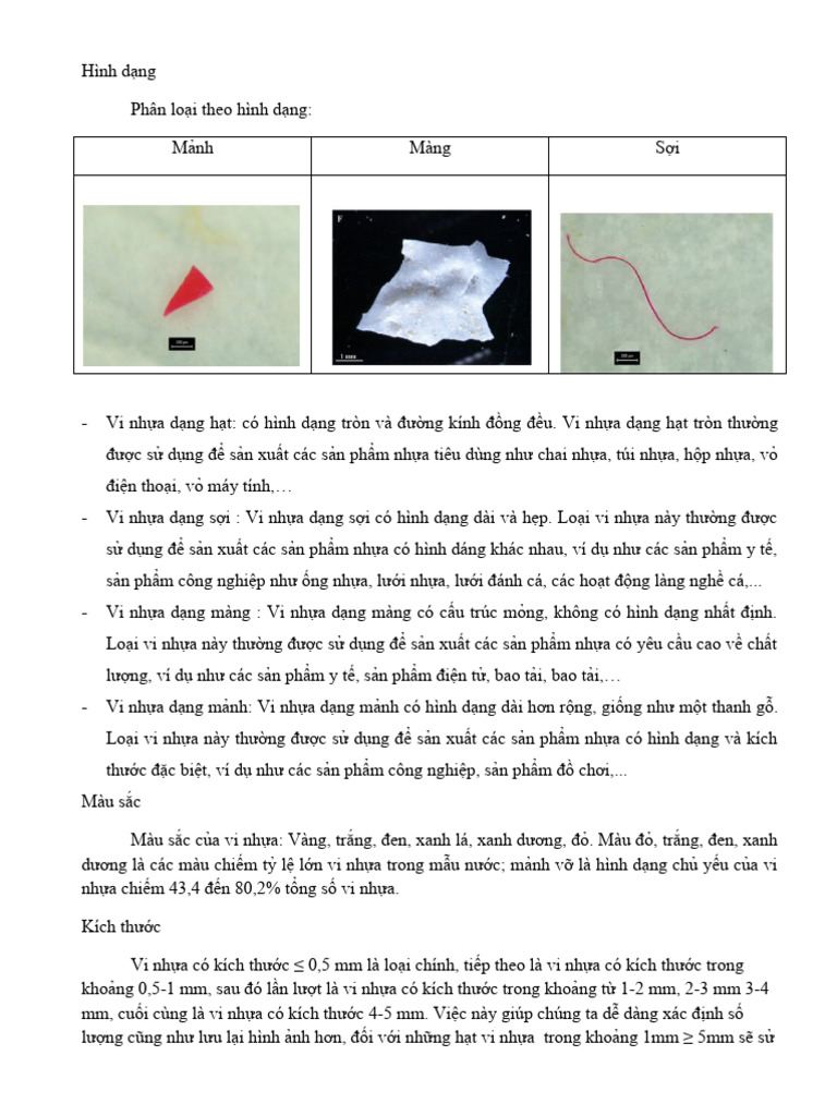 Phân Lo I VI NH A Theo Hình D NG | PDF