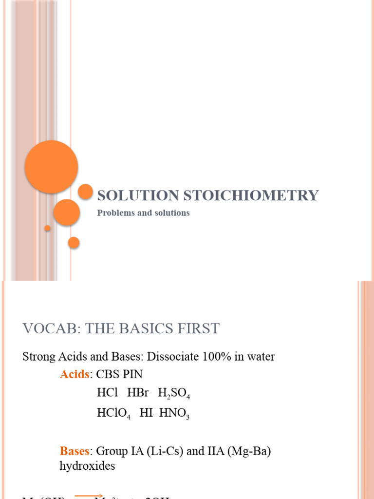 Solution Stoichiometry | PDF | Precipitation (Chemistry) | Hydroxide