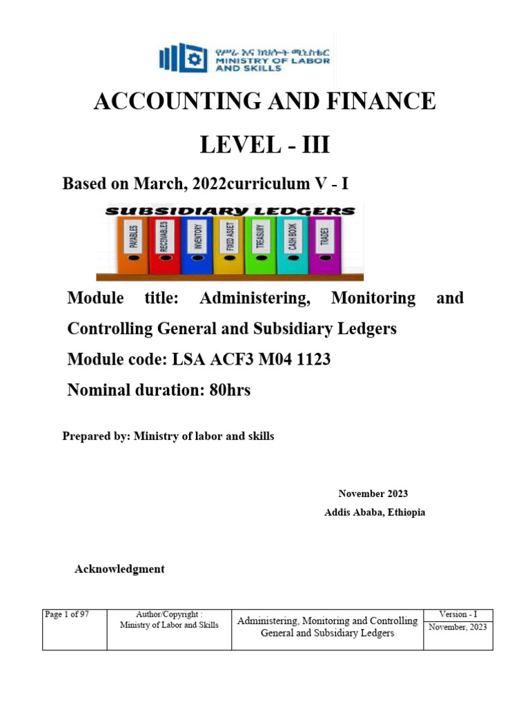 MO-04-Controling General and Subsider Ledger | PDF | Debits And Credits ...