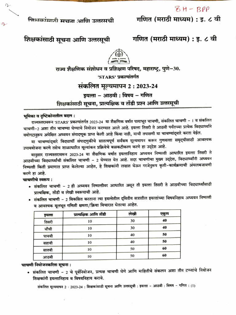 8th Math Marathi Medium | PDF