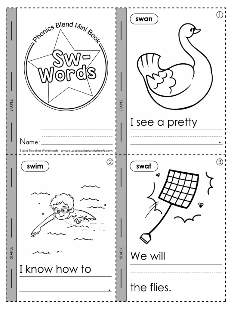 SW Phonics Blend SW Mini Book - SWAAS | PDF