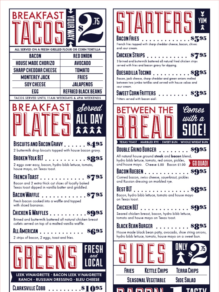 New Bacon Menu | PDF