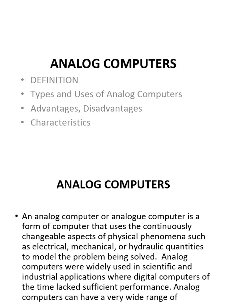 CMP 222 Analog Computers | PDF | Computing | Electronic Engineering