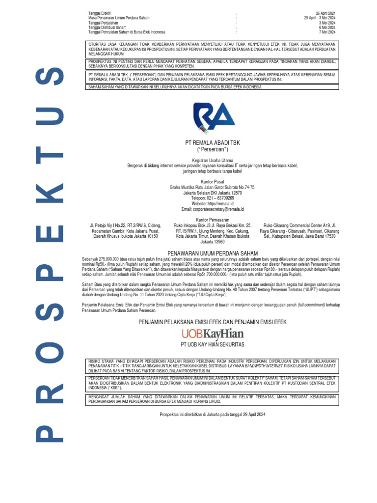 23 Data Prospektus Ipo 2024 | PDF