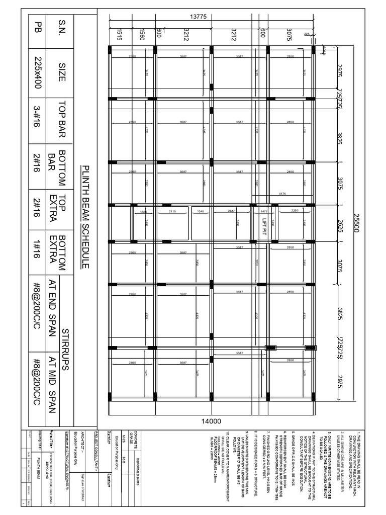 PLINTH BEAM (G+6) .PDF - Rev. - 05 | PDF | Architectural Design | Architecture