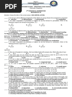 Tos Genmath 11 1st Quarter Test 2024-2025 Final | PDF