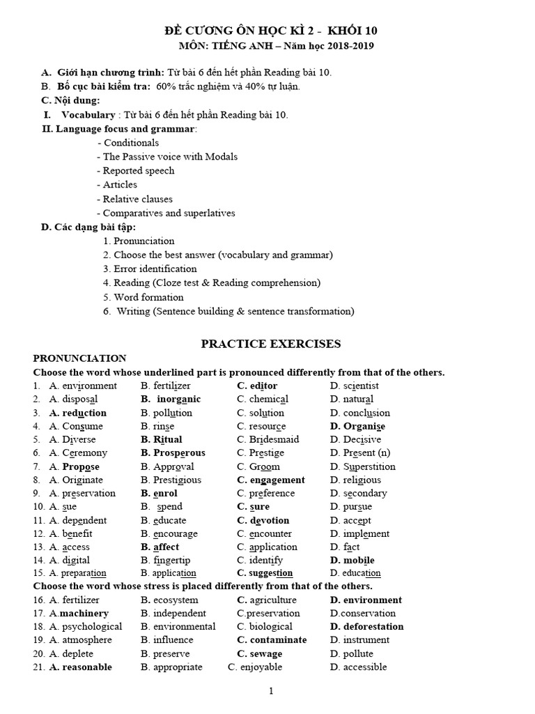 De Cuong On Tap Ki 2 - L P 10 | PDF | River | Climate Change