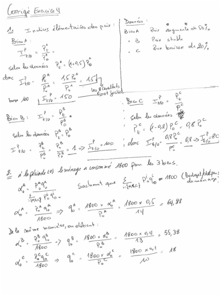 TD3 Corrigé Exercice Indice Des Prix | PDF