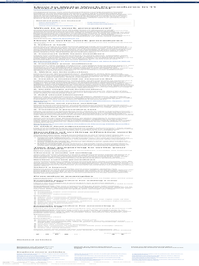 How To Write Work Procedures in 11 Steps (With Examples) - Indeed - Com ...