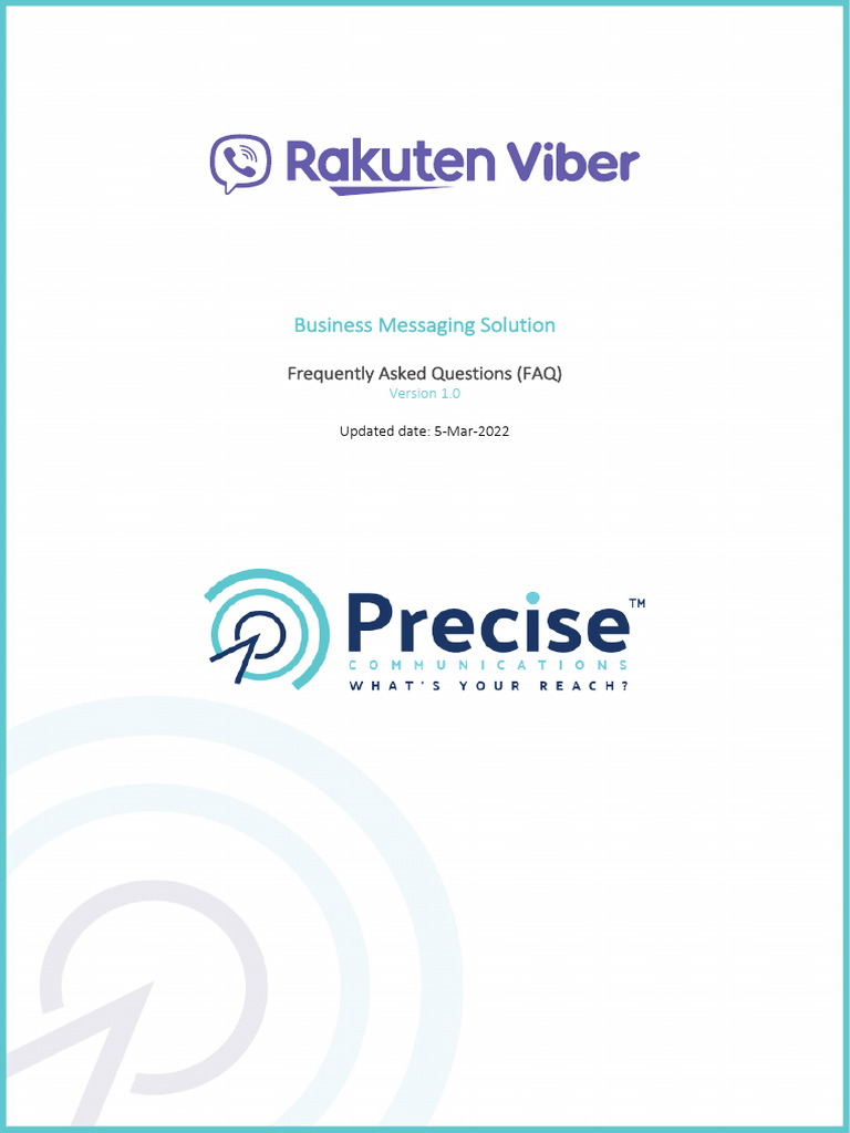 Viber BusinessMessage FAQ | PDF | Faq | Computer Mediated Communication