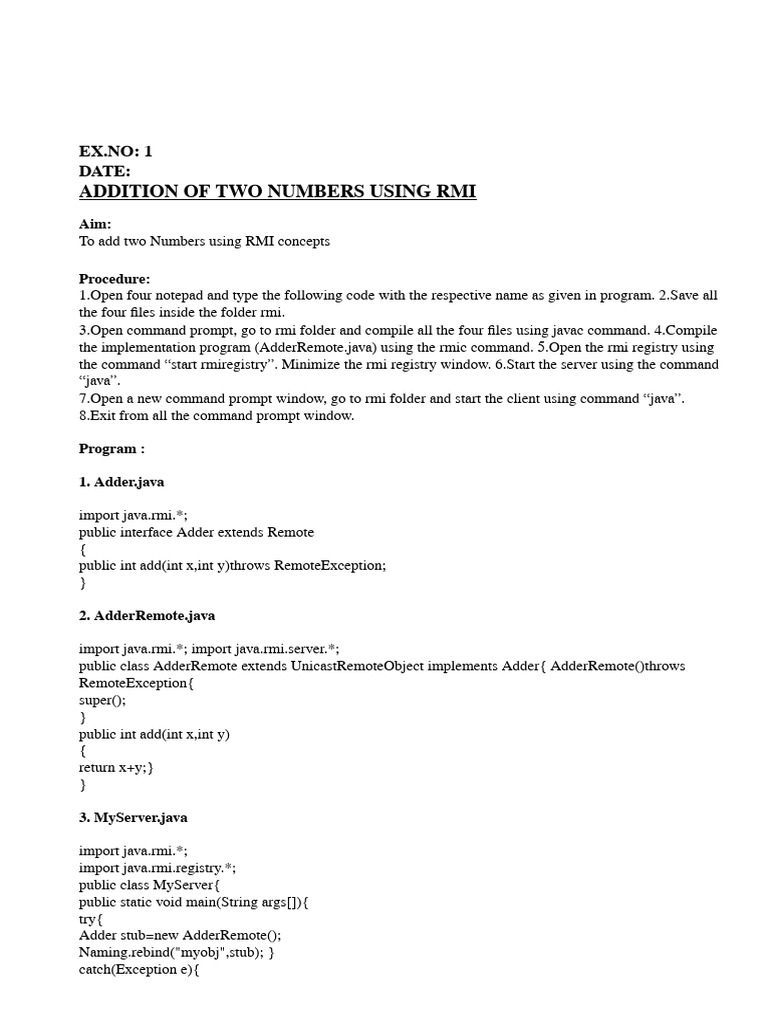 RMI and JDBC Applications in Java | PDF | Java (Programming Language) | Software