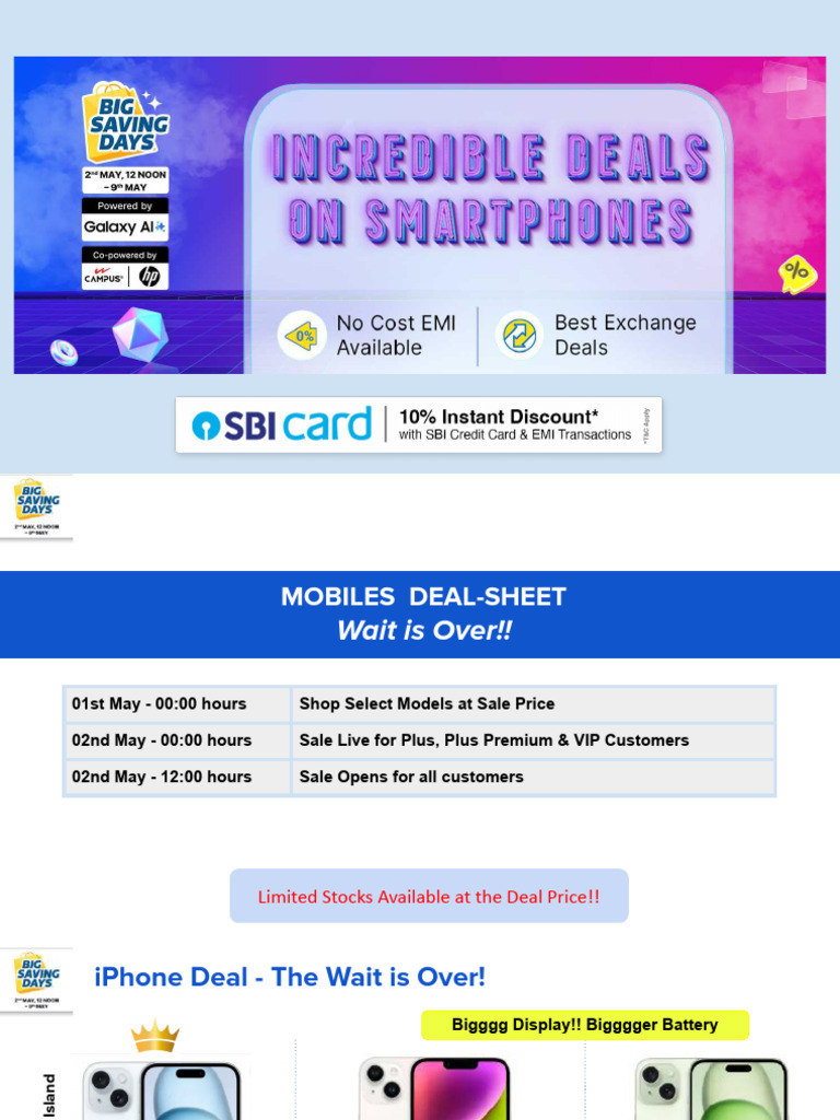 Flipkart BSD'24-Mobiles DealSheet | PDF | I Phone | Mobile Phones