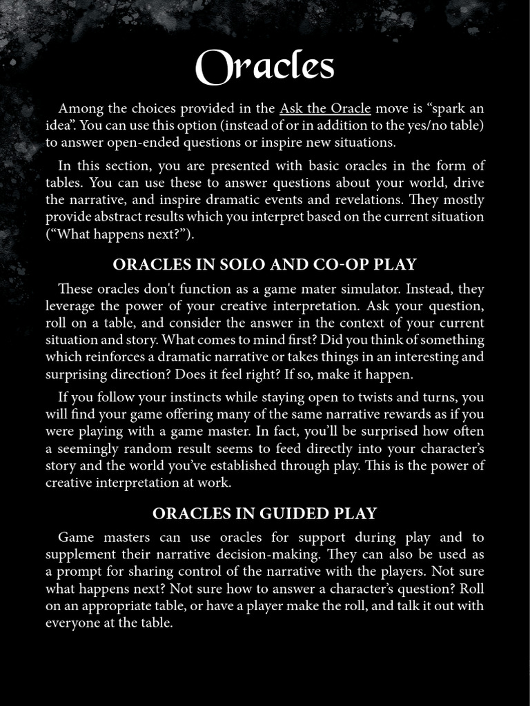 Starforged Oracles For Fantasy Settings | Download Free PDF | Predation