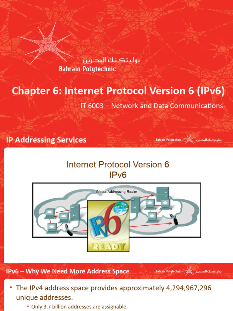 Chapter 6 Ipv6 Introduction Pdf I Pv6 Ip Address 