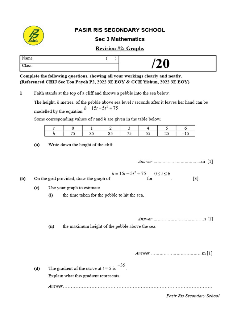 Revision Graphs 2 | PDF