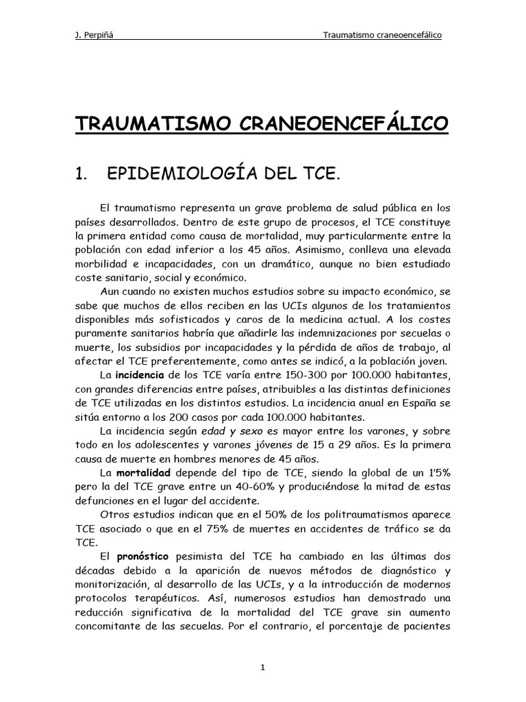 Tce Uci | Descargar gratis PDF | Lesión cerebral traumática | Medicina ...