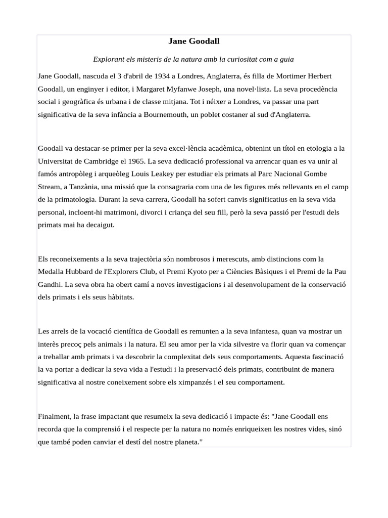 Jane Goodall | PDF