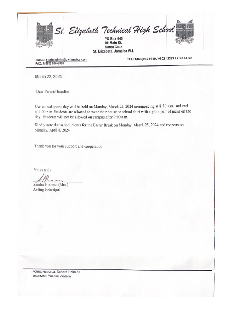 St. Elizabeth Technical High School | PDF