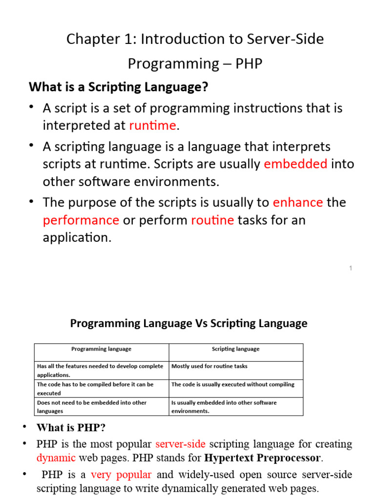 Advanced IP-Chapter-1 - Lect-1, 2 | PDF | Php | Dynamic Web Page