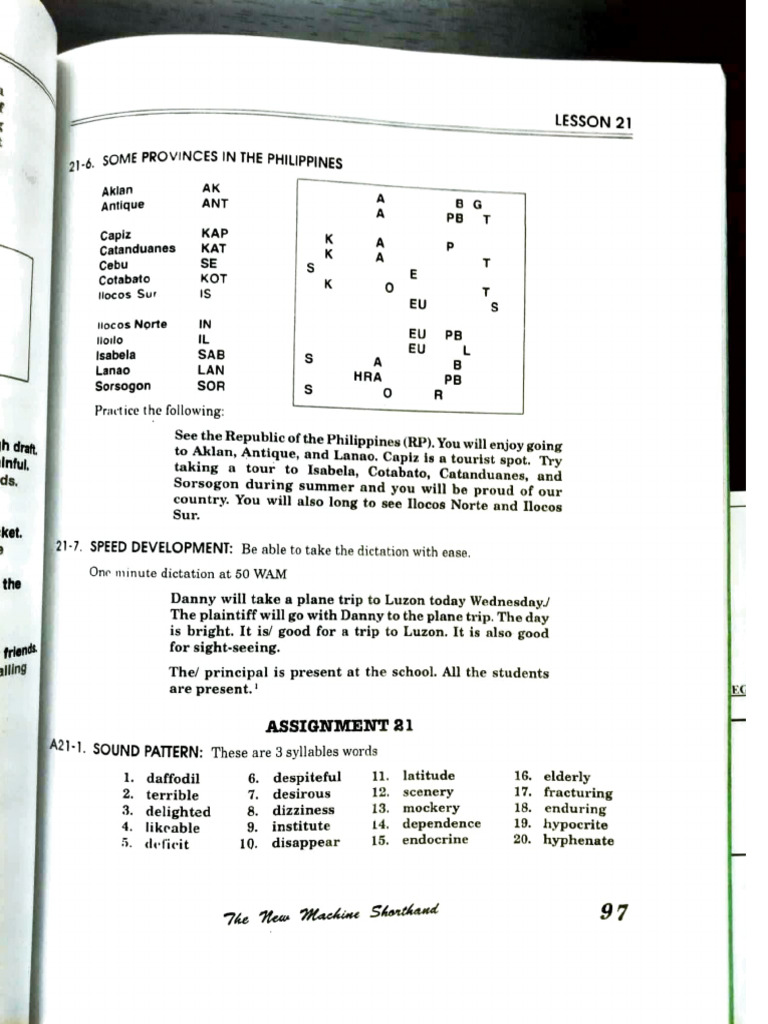 Machine - Shorthand Lesson 21 To 25 Answer Sheet | Download Free PDF ...