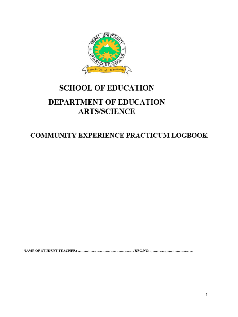 Community Experience Practicum Logbook | PDF | Classroom Management ...