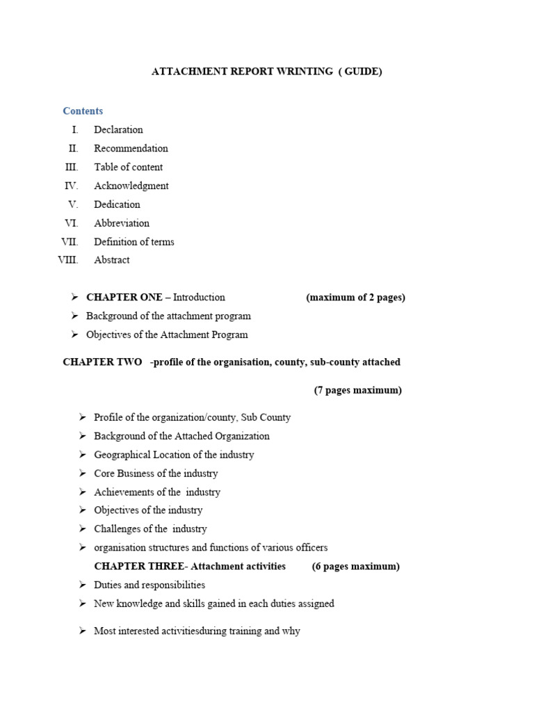 Attachment Report Writing | PDF