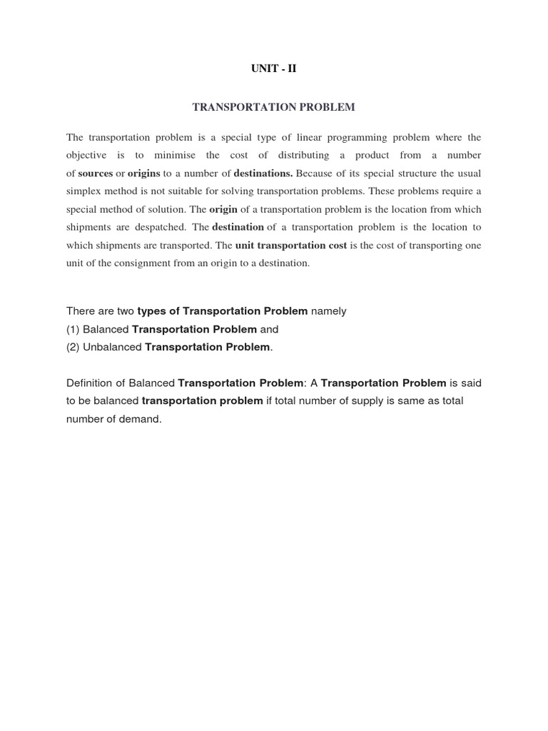 Transportation Problem | Download Free PDF | Mathematics Of Computing ... Transportation Problem | Download Free PDF | Mathematics Of Computing ...