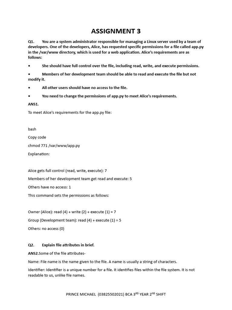 Assignment 3 Pdf Computer File File System