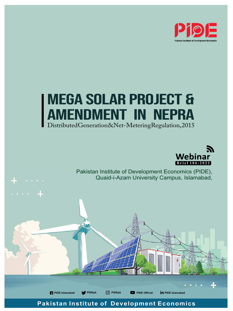 WB 127 Mega Solar Project and Amendment in Nepra Distributed Generation and Net Metering ...