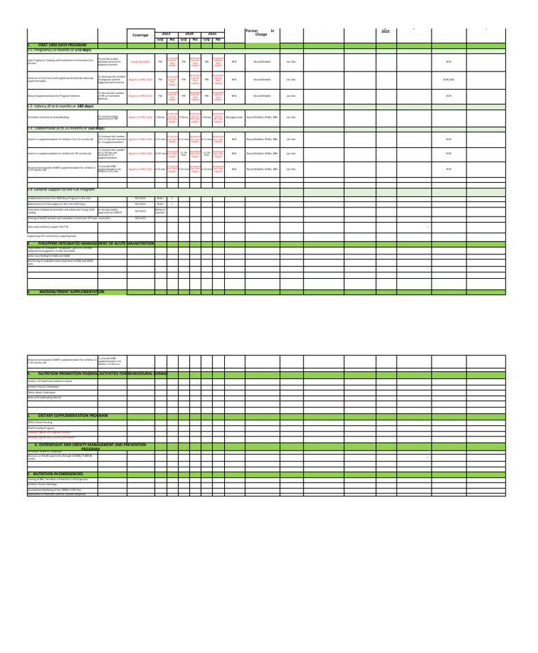 B1NAP PPA Template Workplan Final - 094537 | PDF | Malnutrition | Human Reproduction