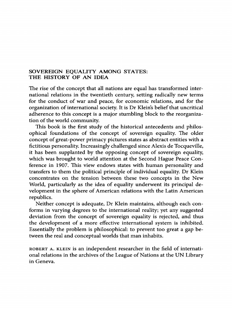 History of Sovereign Equality Among States | PDF | Justice | Crime ...