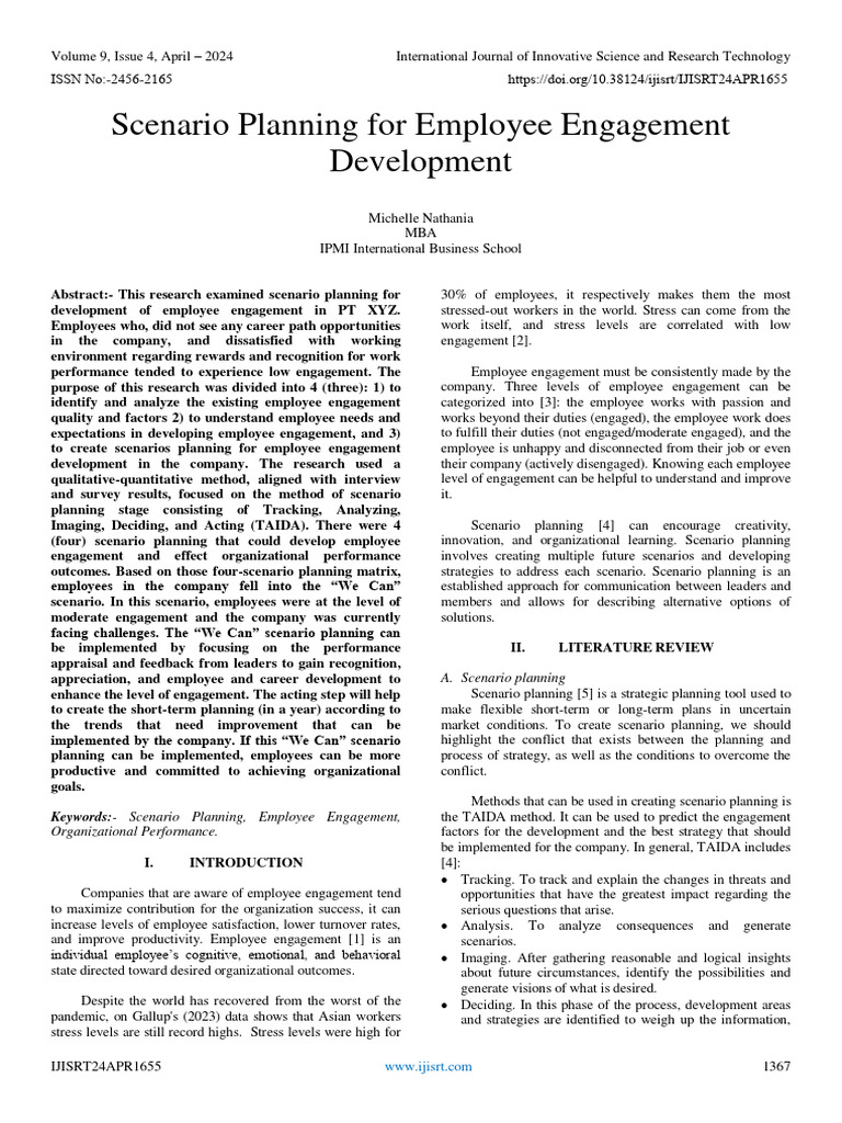 Scenario Planning For Employee Engagement Development | PDF | Scenario ...