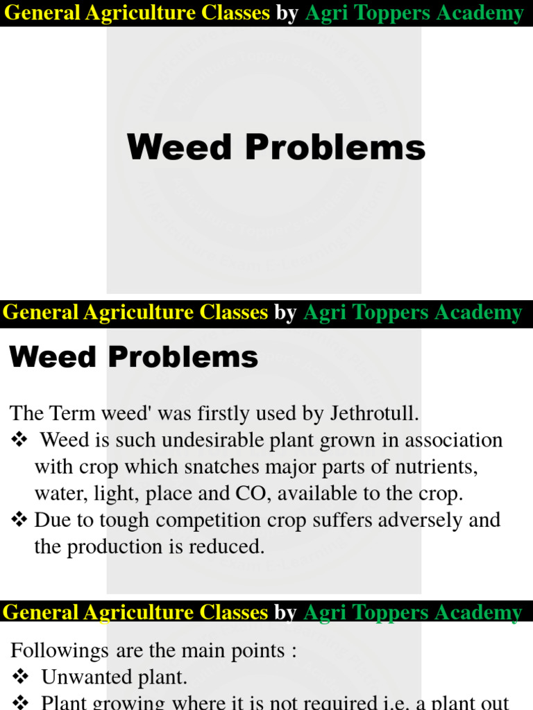 Weed Problems | PDF | Weed | Agriculture