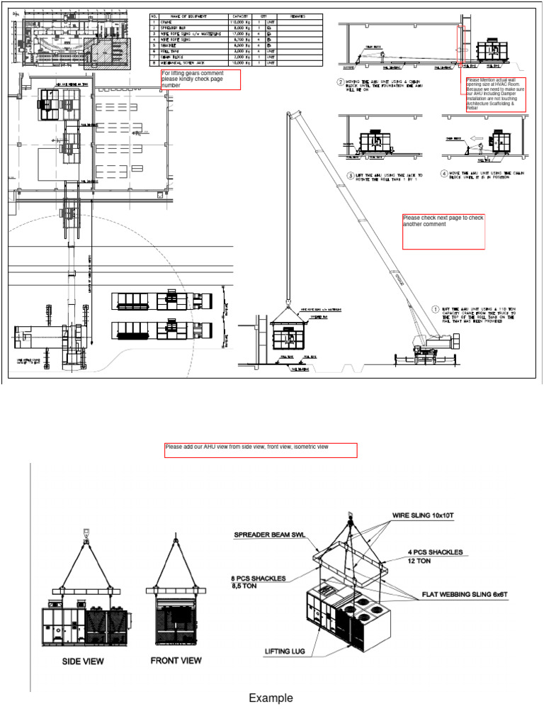 Methode of Lifting AHU MCR r1 - JO Review - Compressed | PDF | Equipment