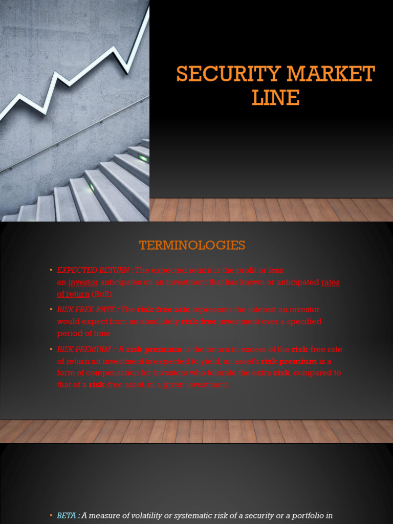 Security Market Line | PDF | Capital Asset Pricing Model | Financial Risk