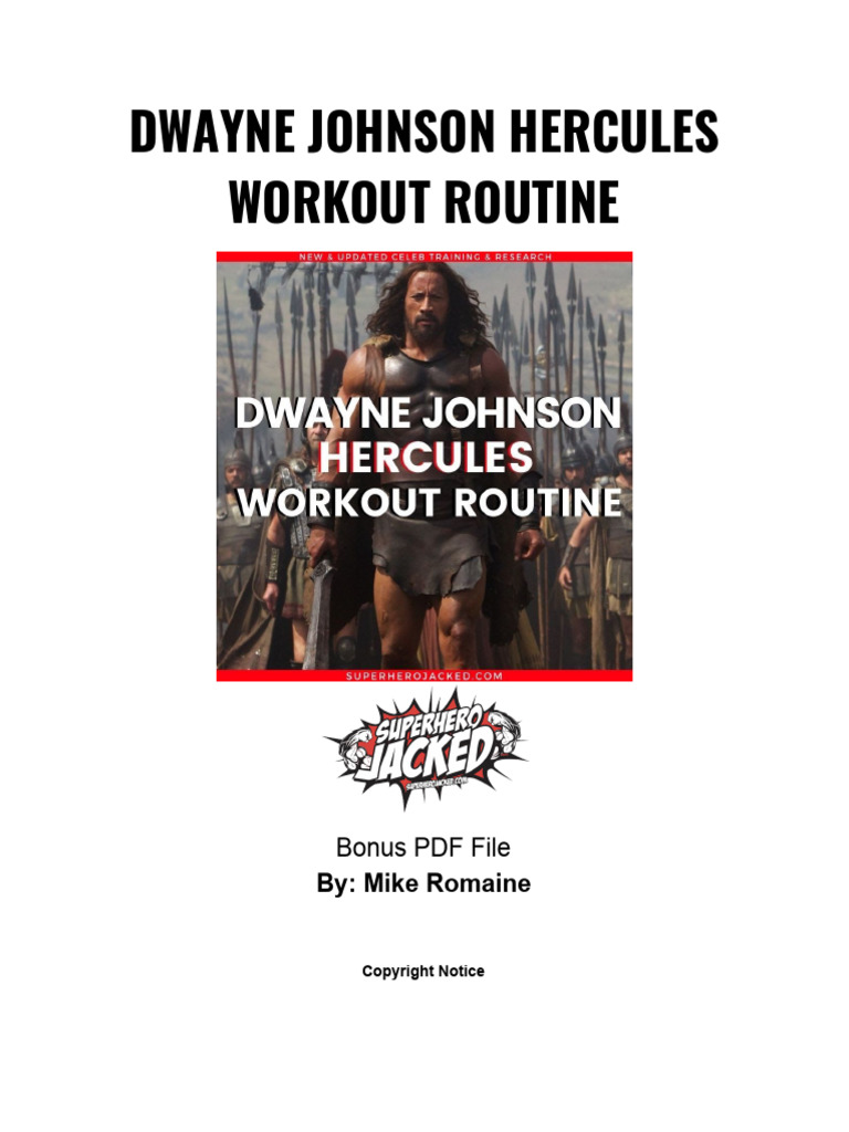 Dwayne Johnson Hercules Workout PDF | PDF | Weight Training | Physical ...