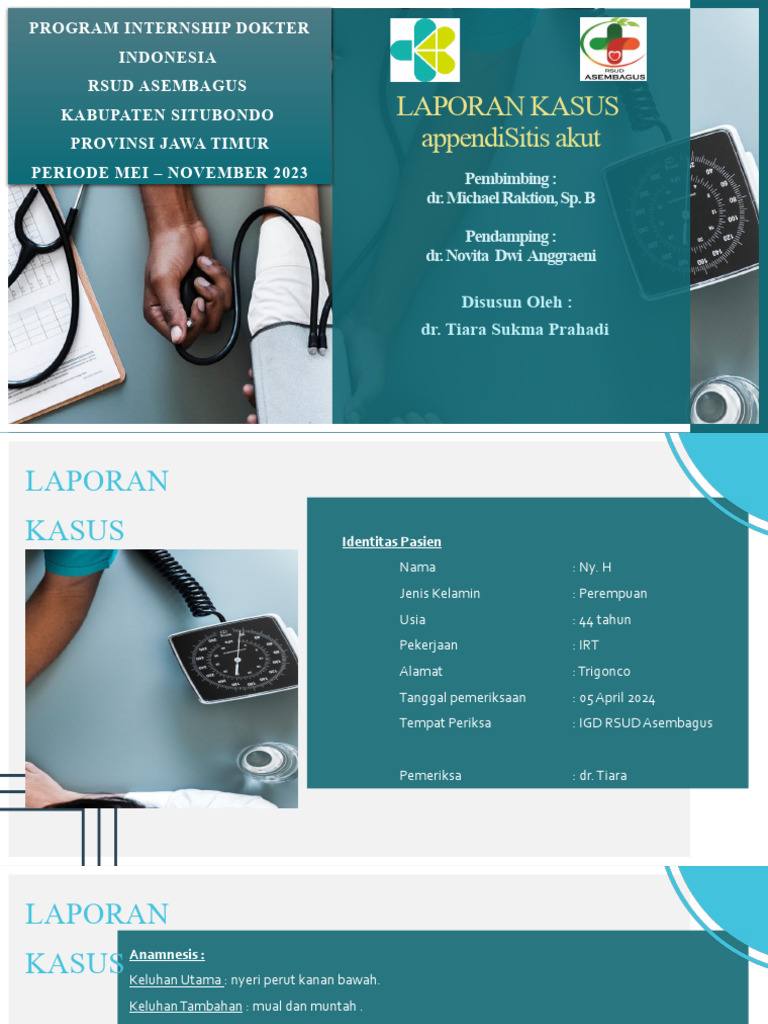 Laporan Kasus Appendisitis Akut Isip 2024 | PDF