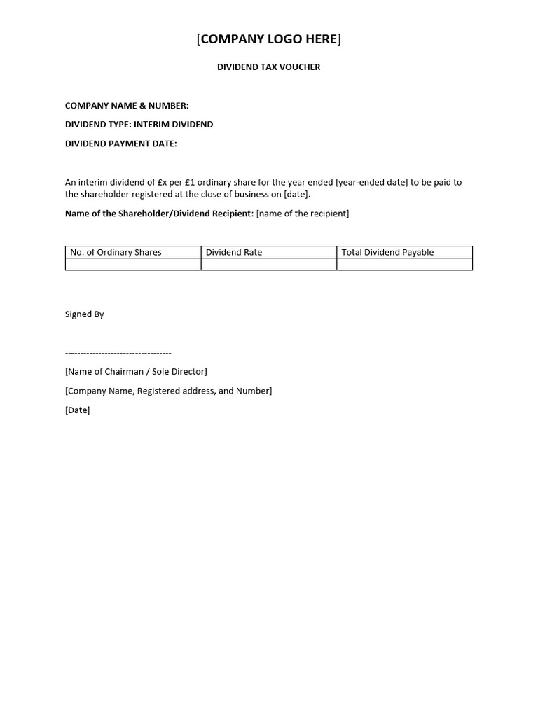 Dividend Voucher Template | PDF