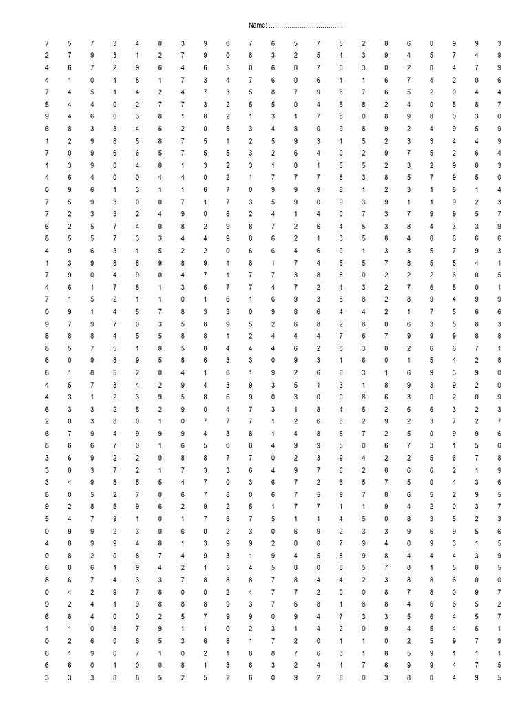 Kraepelin Test A3 | PDF